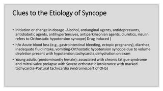 APPROACH TO SYNCOPE ,DIAGNOSIS AND MANAGEMENT | PPTX