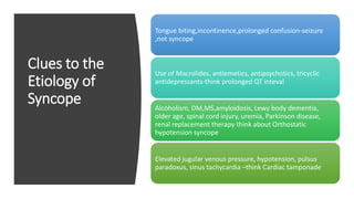 APPROACH TO SYNCOPE ,DIAGNOSIS AND MANAGEMENT | PPTX