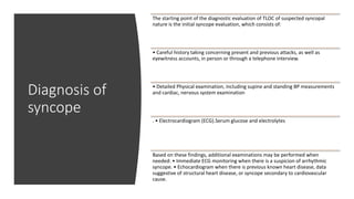 APPROACH TO SYNCOPE ,DIAGNOSIS AND MANAGEMENT | PPTX