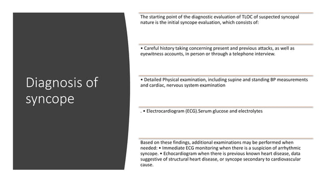 APPROACH TO SYNCOPE ,DIAGNOSIS AND MANAGEMENT | PPTX