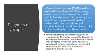 APPROACH TO SYNCOPE ,DIAGNOSIS AND MANAGEMENT | PPTX