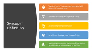 APPROACH TO SYNCOPE ,DIAGNOSIS AND MANAGEMENT | PPTX