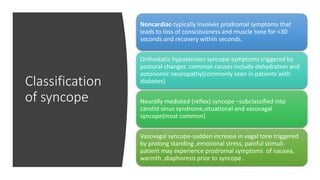 APPROACH TO SYNCOPE ,DIAGNOSIS AND MANAGEMENT | PPTX