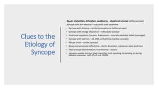 APPROACH TO SYNCOPE ,DIAGNOSIS AND MANAGEMENT | PPTX