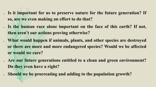 Environmental Ethics, issues and possible solutions | PPTX