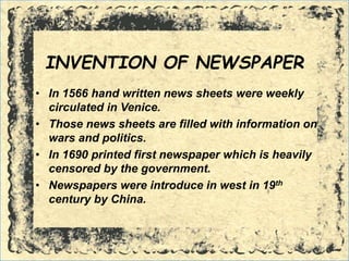 Information about newspaper | PPT