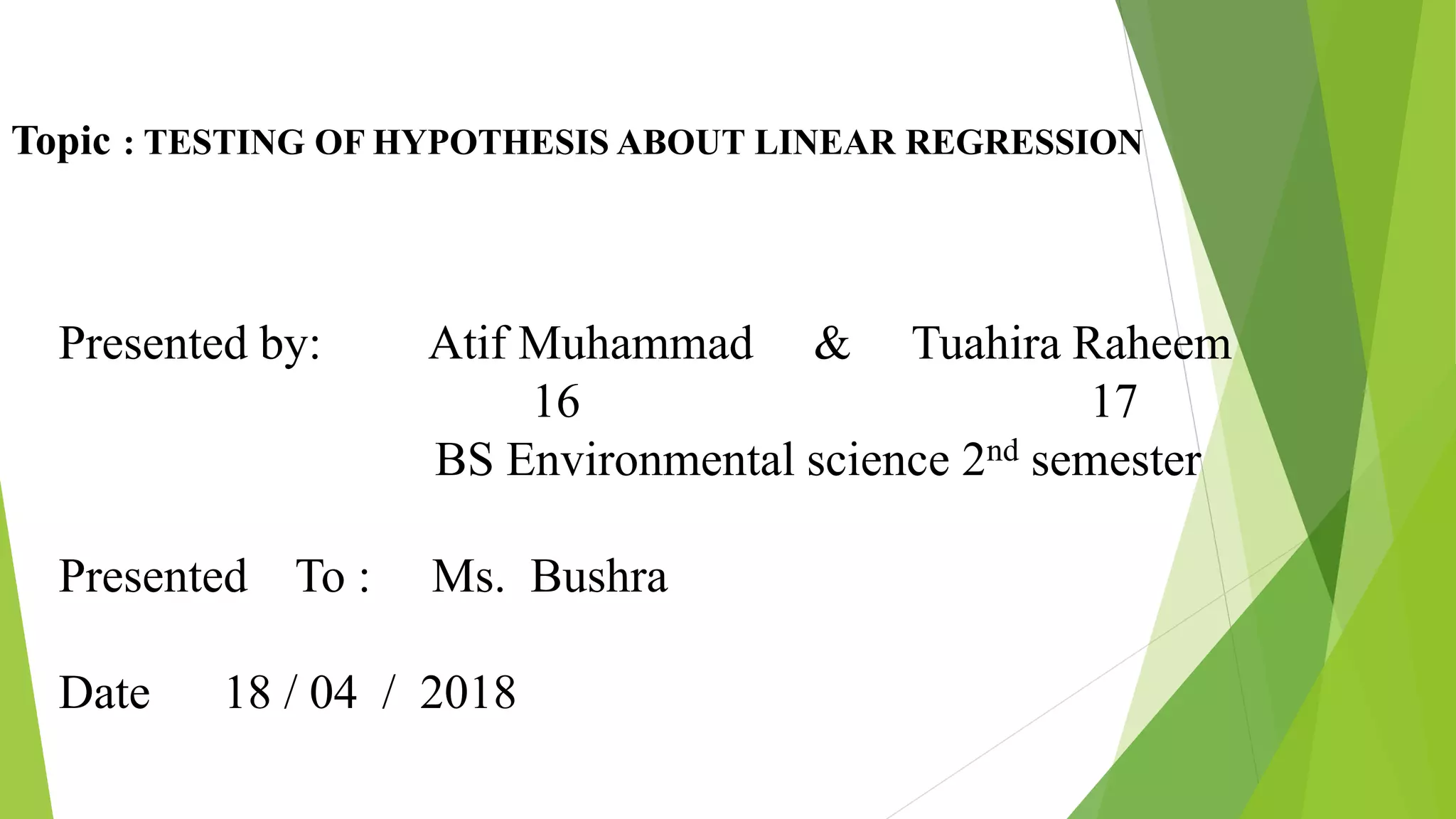 statistics linear progression | PPTX