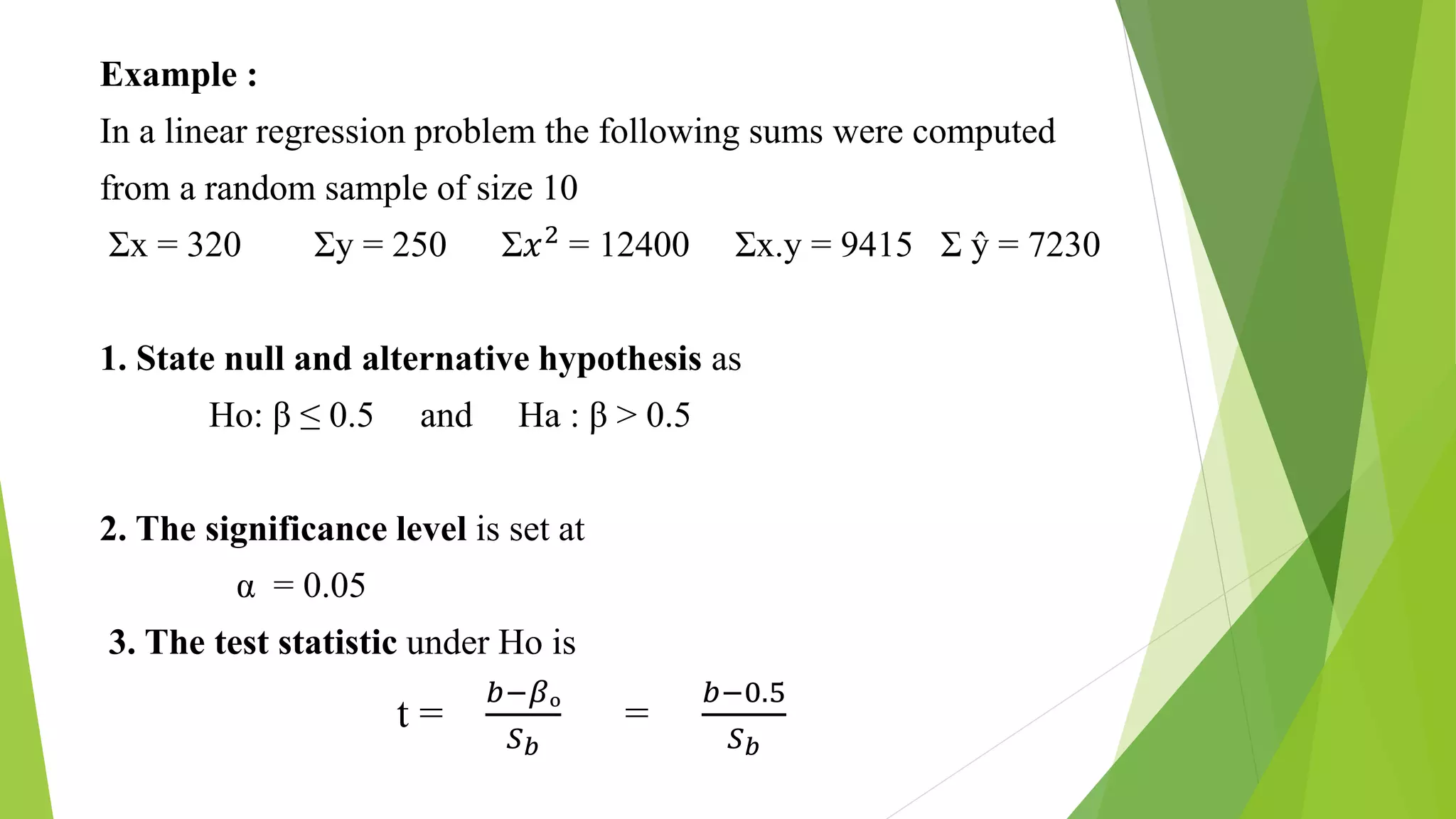 statistics linear progression | PPTX