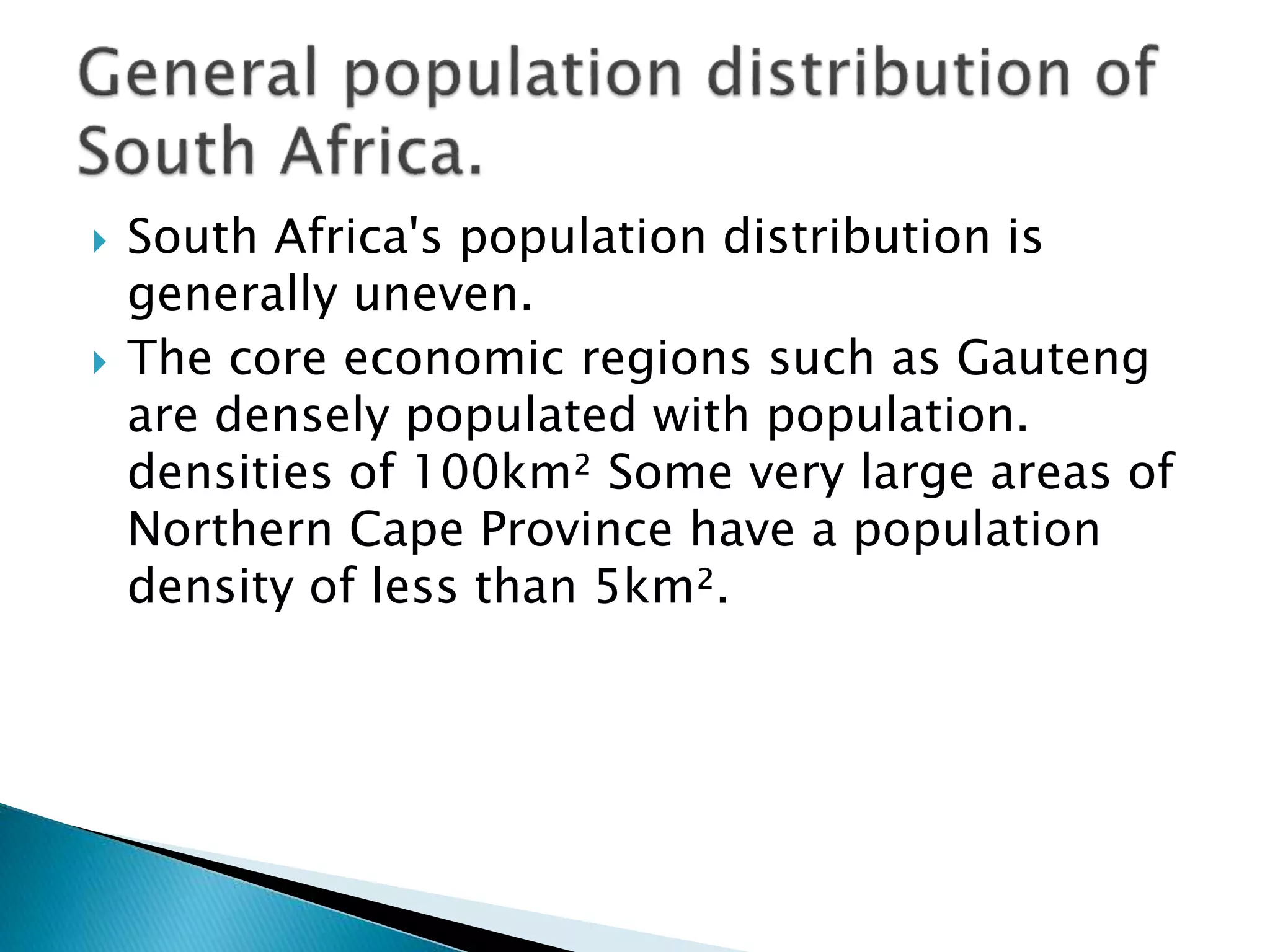 Population distribution and economic development in South Africa | PPTX ...