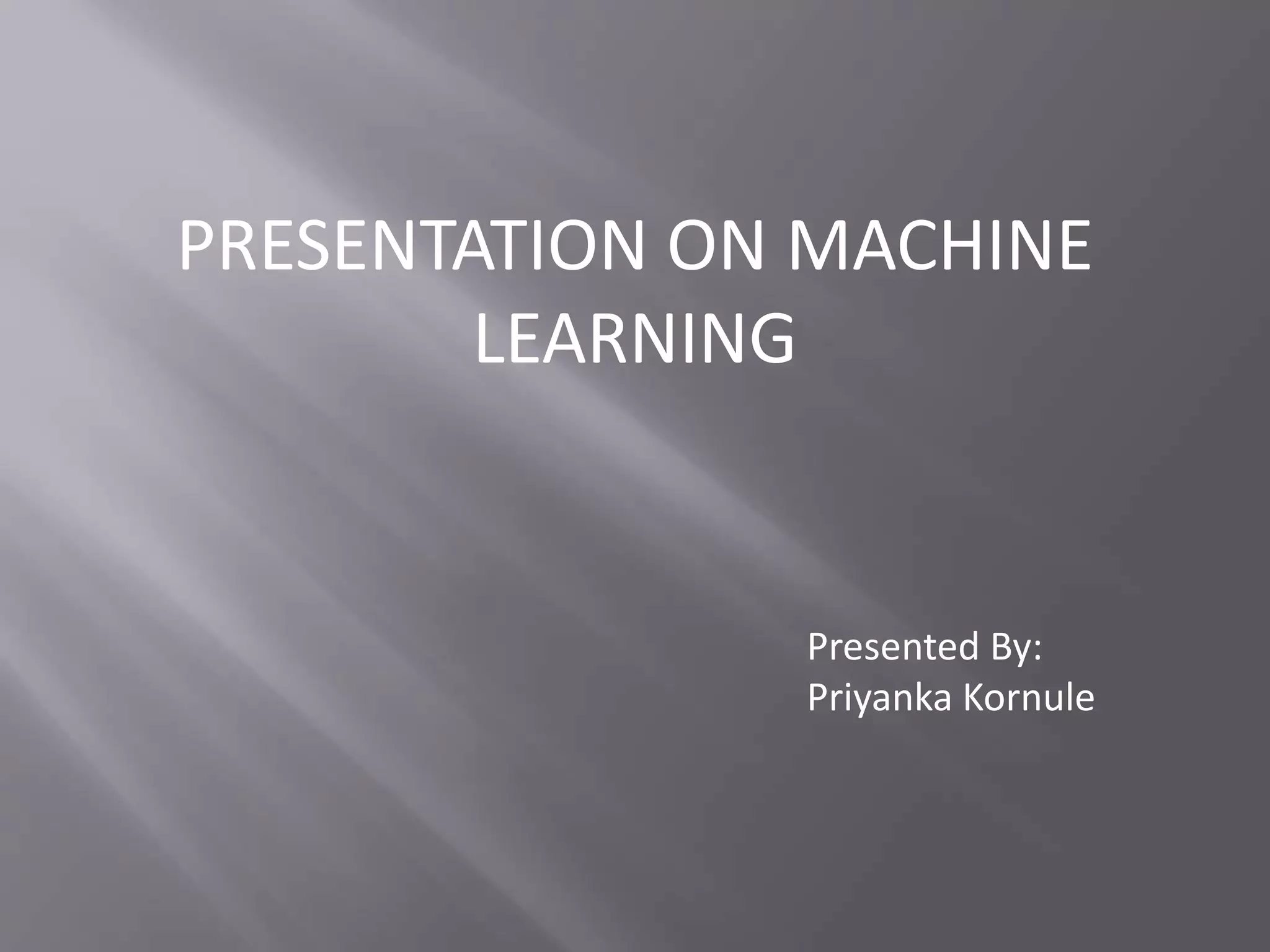 Machine Learning | PPTX