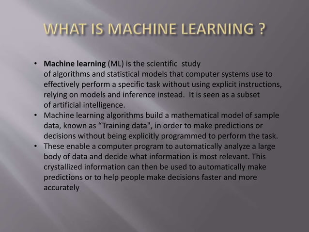 Machine Learning | PPTX