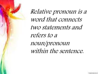 Grammar- Relative Pronoun | PPTX