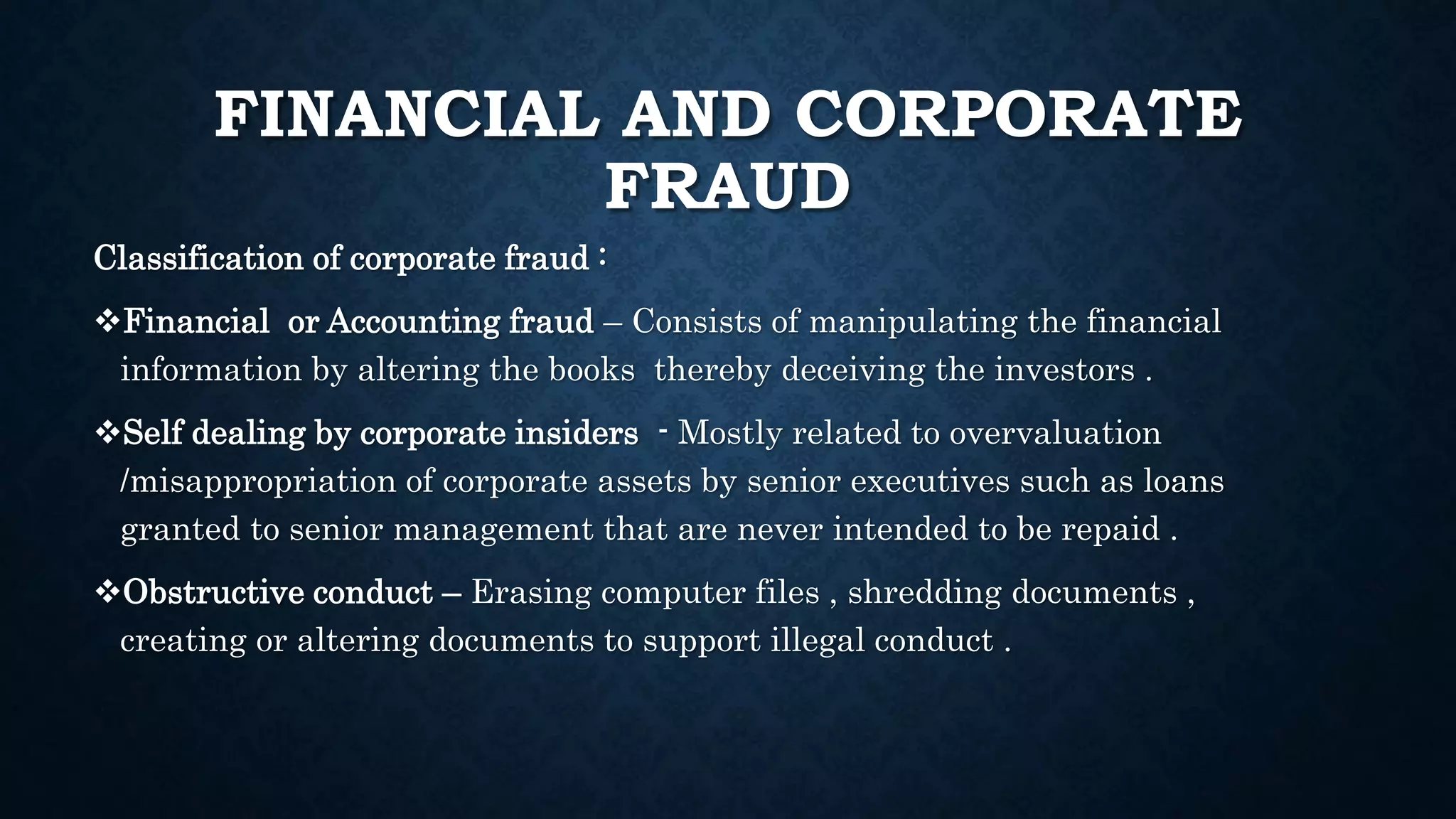 CORPORATE AND FINANCIAL FRAUD | PPTX