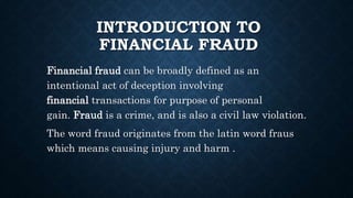 CORPORATE AND FINANCIAL FRAUD | PPTX