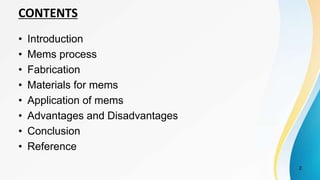 Micro Electro Mechanical System | PPT