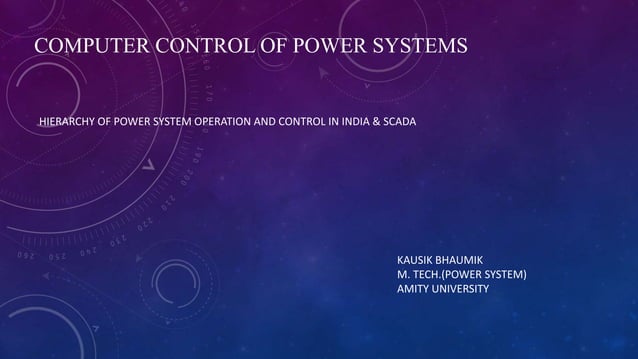 Computer Control Of Power System Pptx Computer Software And Applications Computing