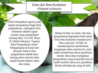 ILMU PENGETAHUAN DAN AGAMA (pai 2/1) | PPTX
