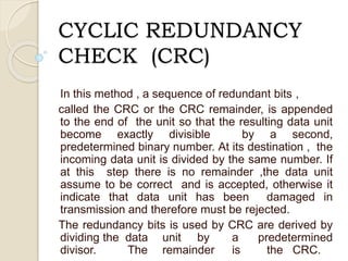 Error correction and Detection technique while sending the message | PPT