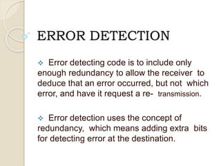 Error correction and Detection technique while sending the message | PPT