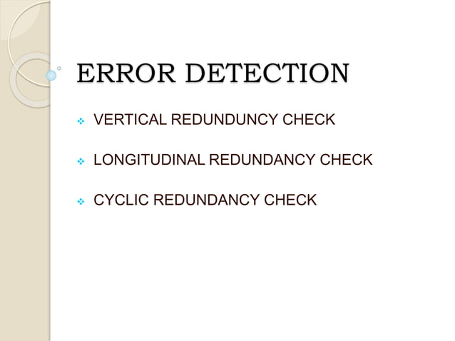 Error Correction And Detection Technique While Sending The Message Ppt 1427