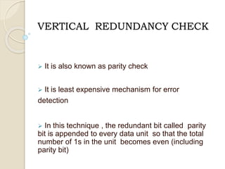 Error correction and Detection technique while sending the message | PPT