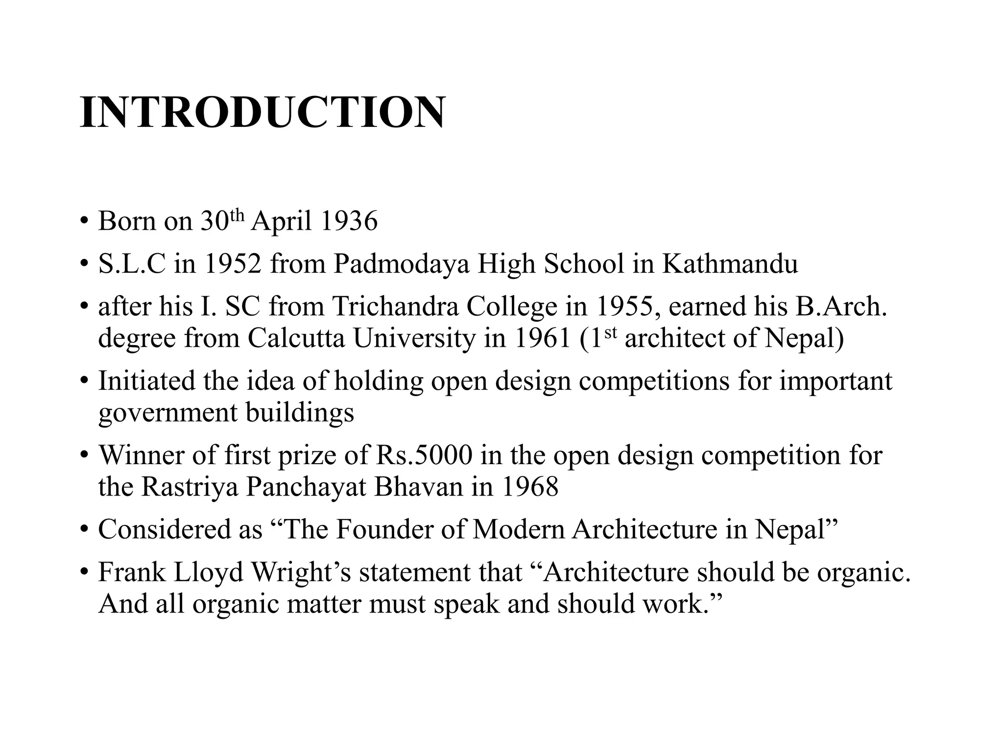 Contemporary Architects Of Nepal | PPTX