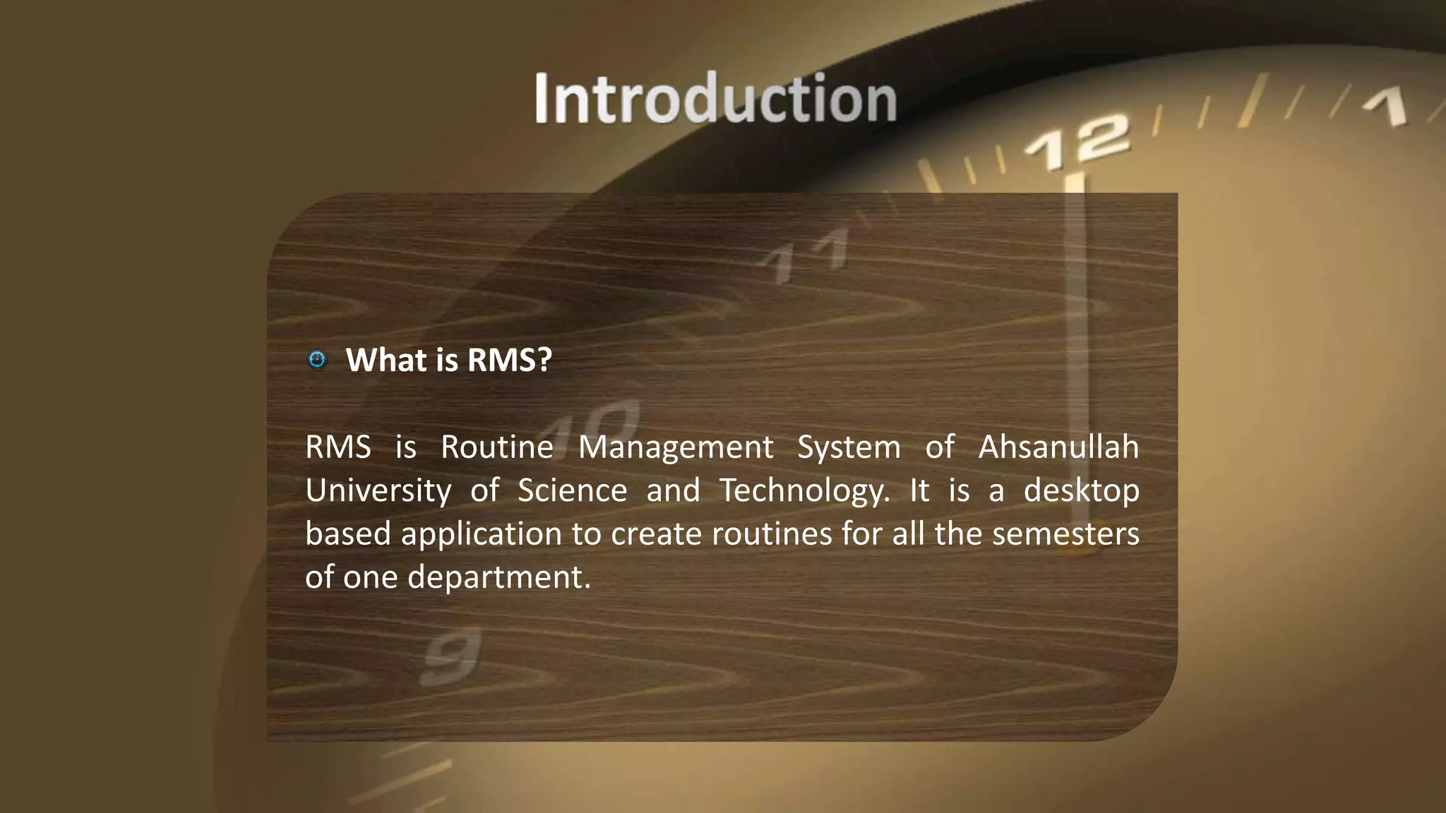 Routine Management System of Ahsanullah University of Science ...