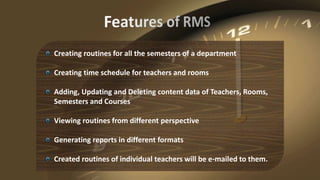 Routine Management System of Ahsanullah University of Science ...