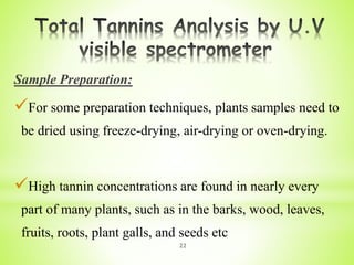 total tanin analysis by uv visible spectroscopy | PPTX
