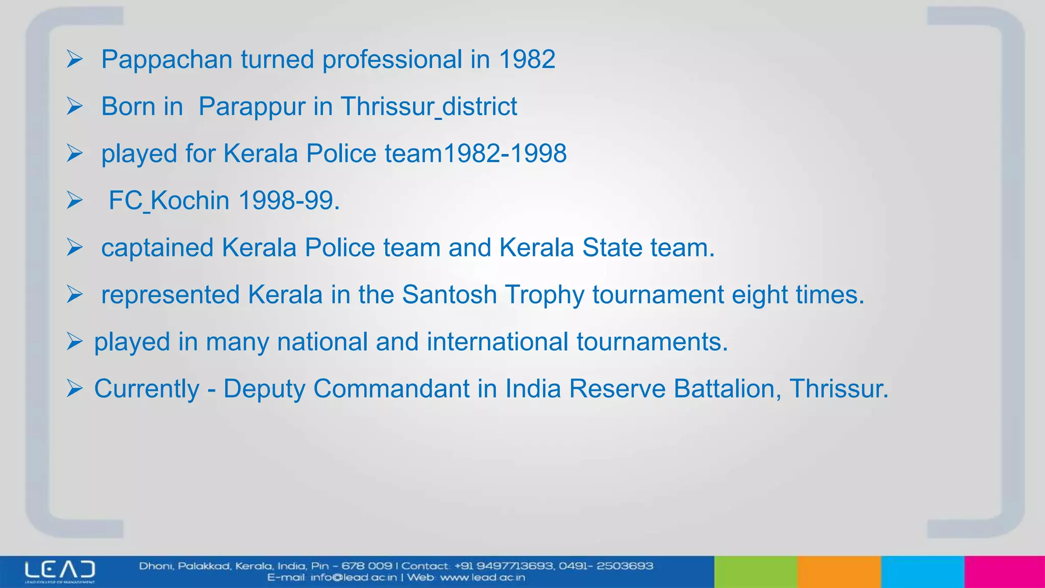 C V Pappachan | PPT