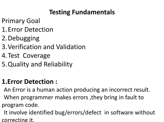 Software Testing Principal | PPT