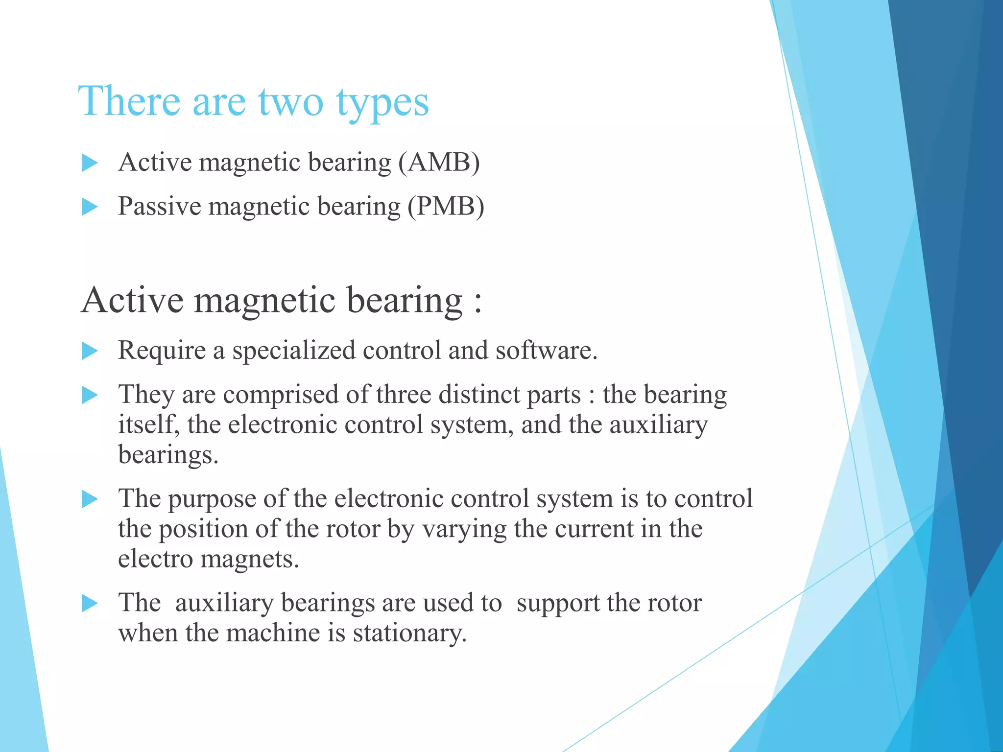 Presentation on magnetic bearing | PPTX