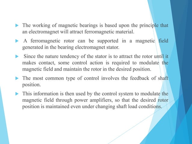 Presentation on magnetic bearing | PPTX