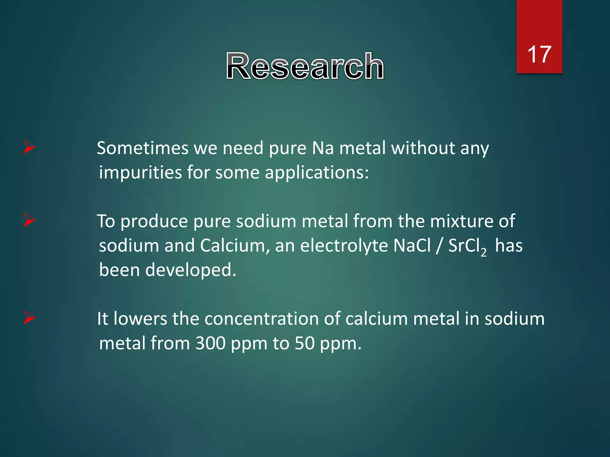 Synthesis of Sodium metal | PPTX