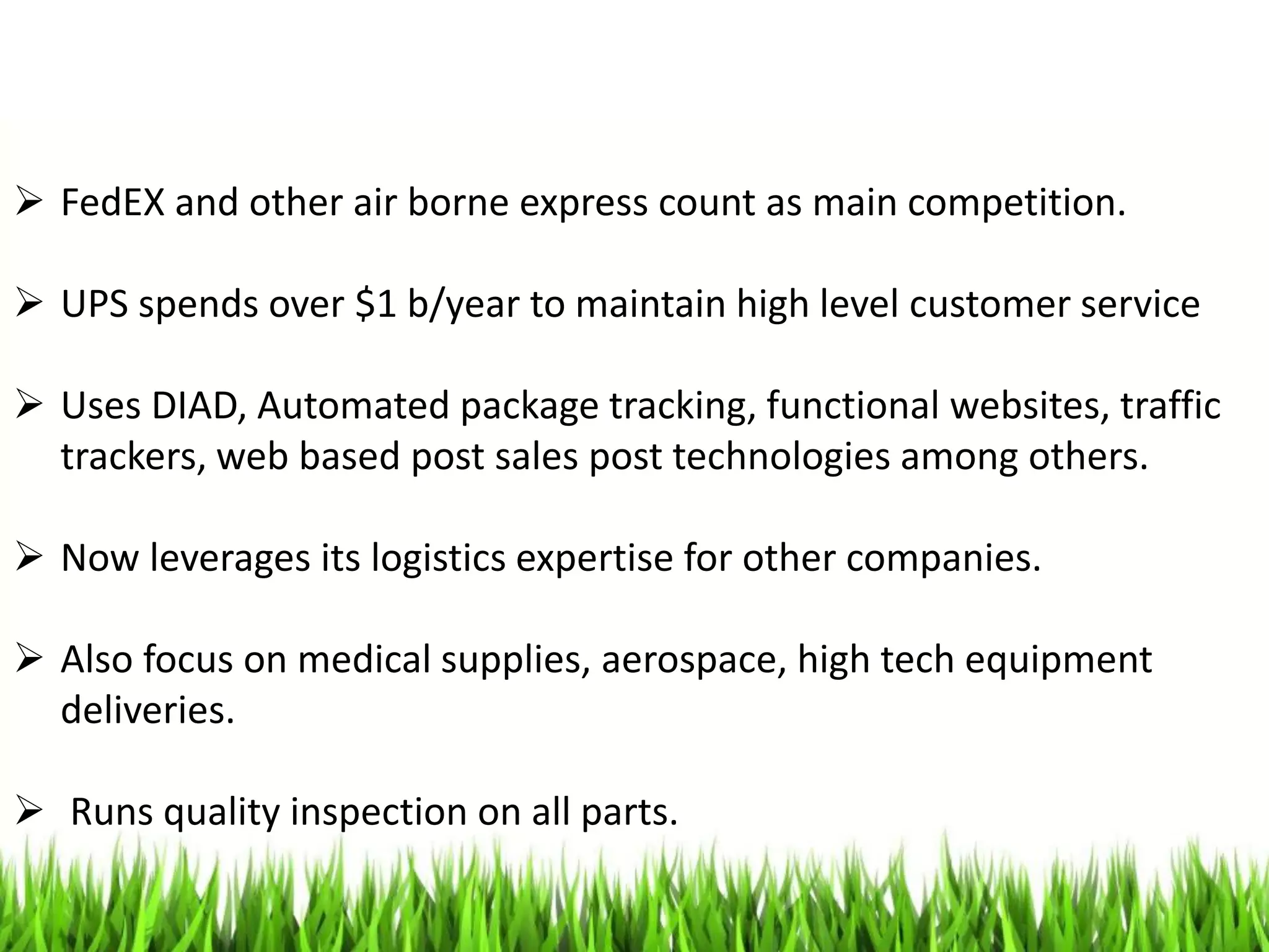 UPS COMPETES GLOBALLY WITH INFORMATION TECHNOLOGY | PPTX