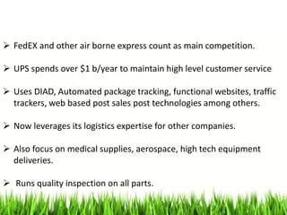 UPS COMPETES GLOBALLY WITH INFORMATION TECHNOLOGY | PPTX