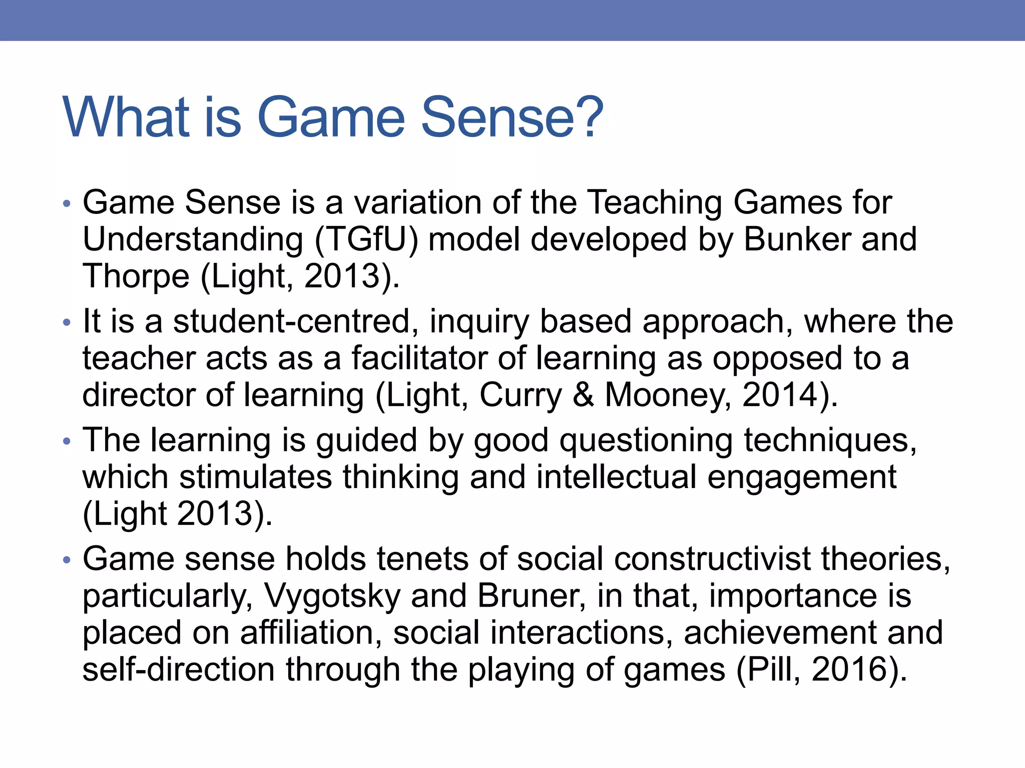 Game Sense Approach | PPT