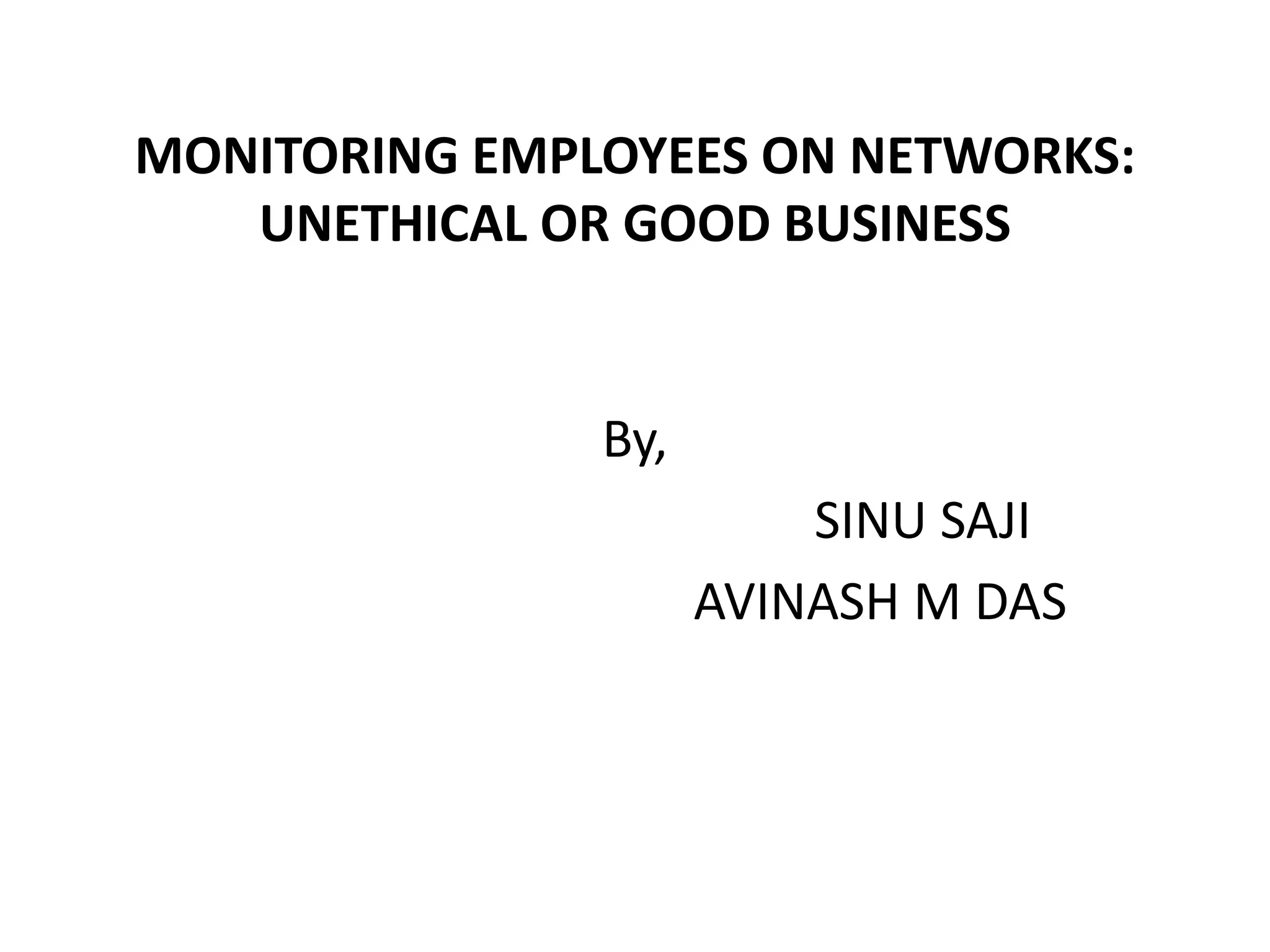 MONITORING EMPLOYEES ON NETWORKS | PPTX