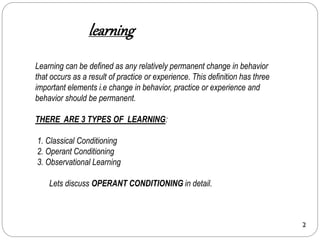OPERANT CONDITIONING | PPTX