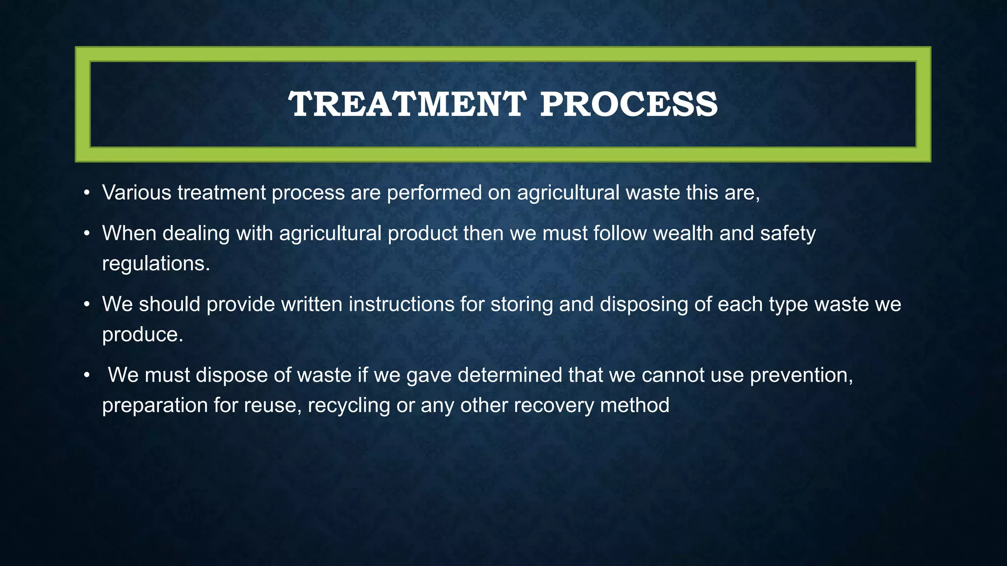 Agricultural waste management | PPTX