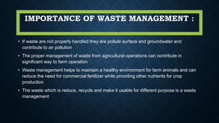 Agricultural waste management | PPTX