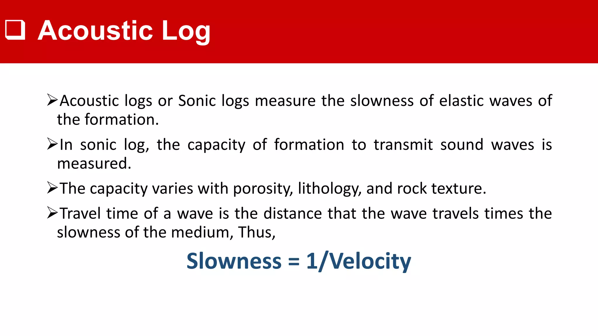 Acoustic Logging | PPTX