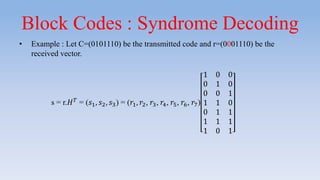 linear codes and cyclic codes | PPT