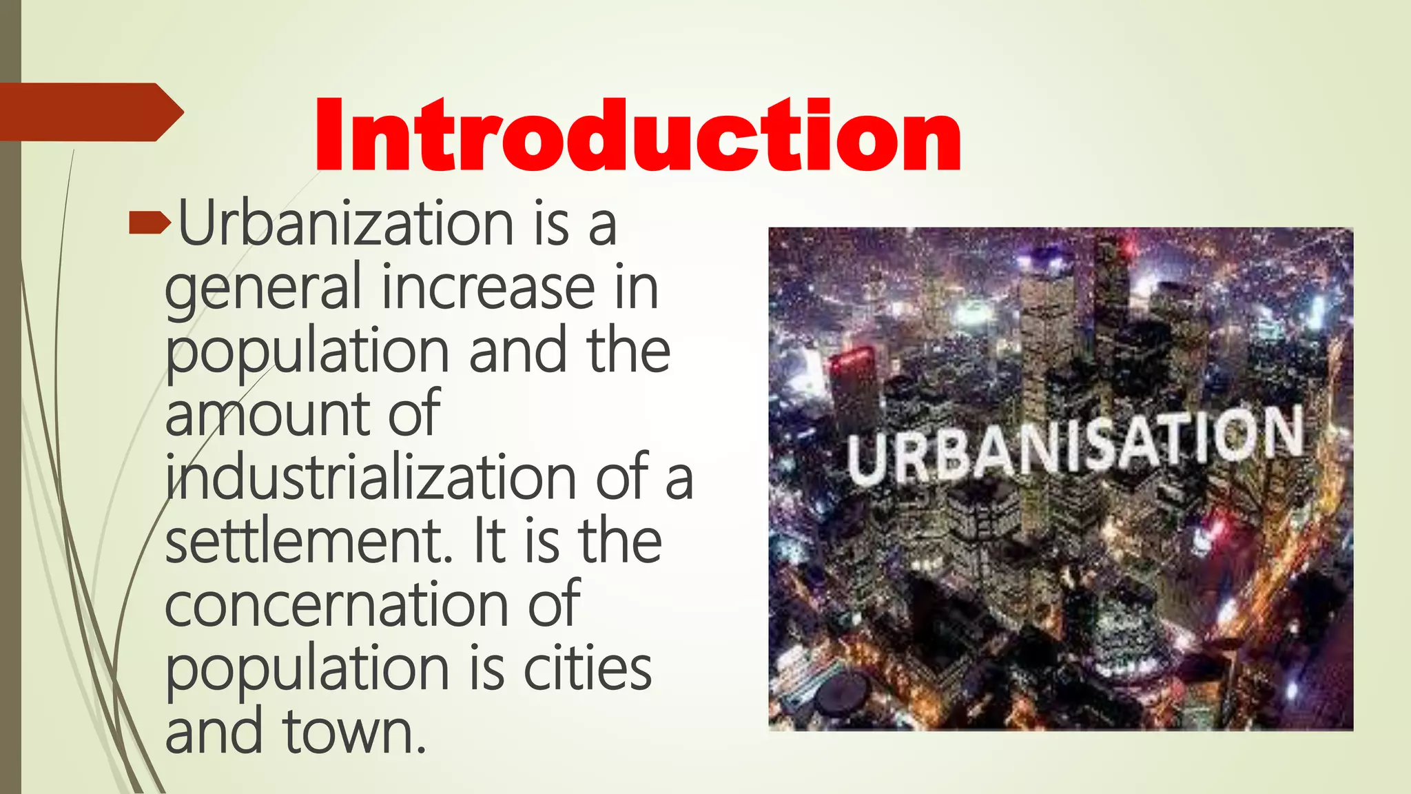 increasing urbanization housing heath and sanitation | PPTX