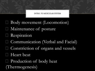 introduction to muscular system | PPTX