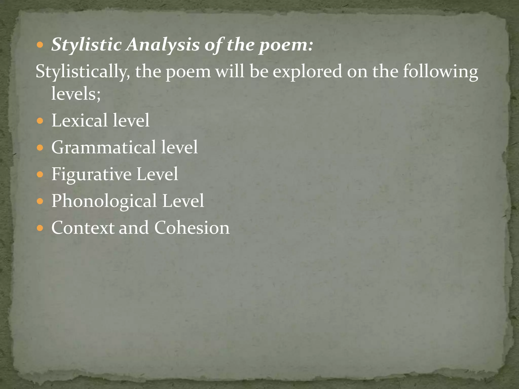 Stylistic Analysis of Poem Anthem for Doomed Youth by Almas Aslam | PPTX