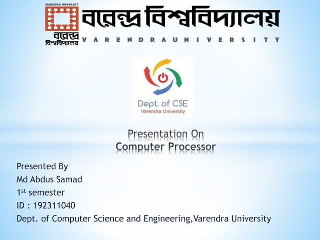 Presentation on Computer Processor | PPTX | Computing | Technology ...