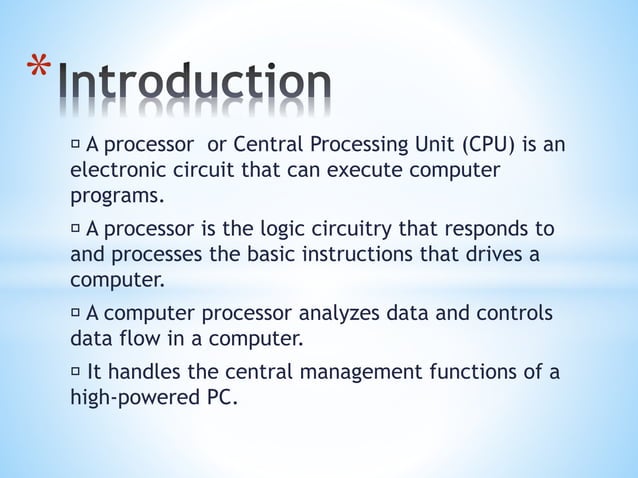 Presentation on Computer Processor | PPTX | Computing | Technology & Computing