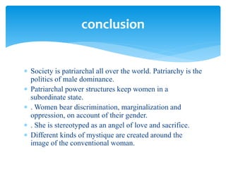 Role of patriarchy in the suffering of women | PPTX | Debated Sensitive ...