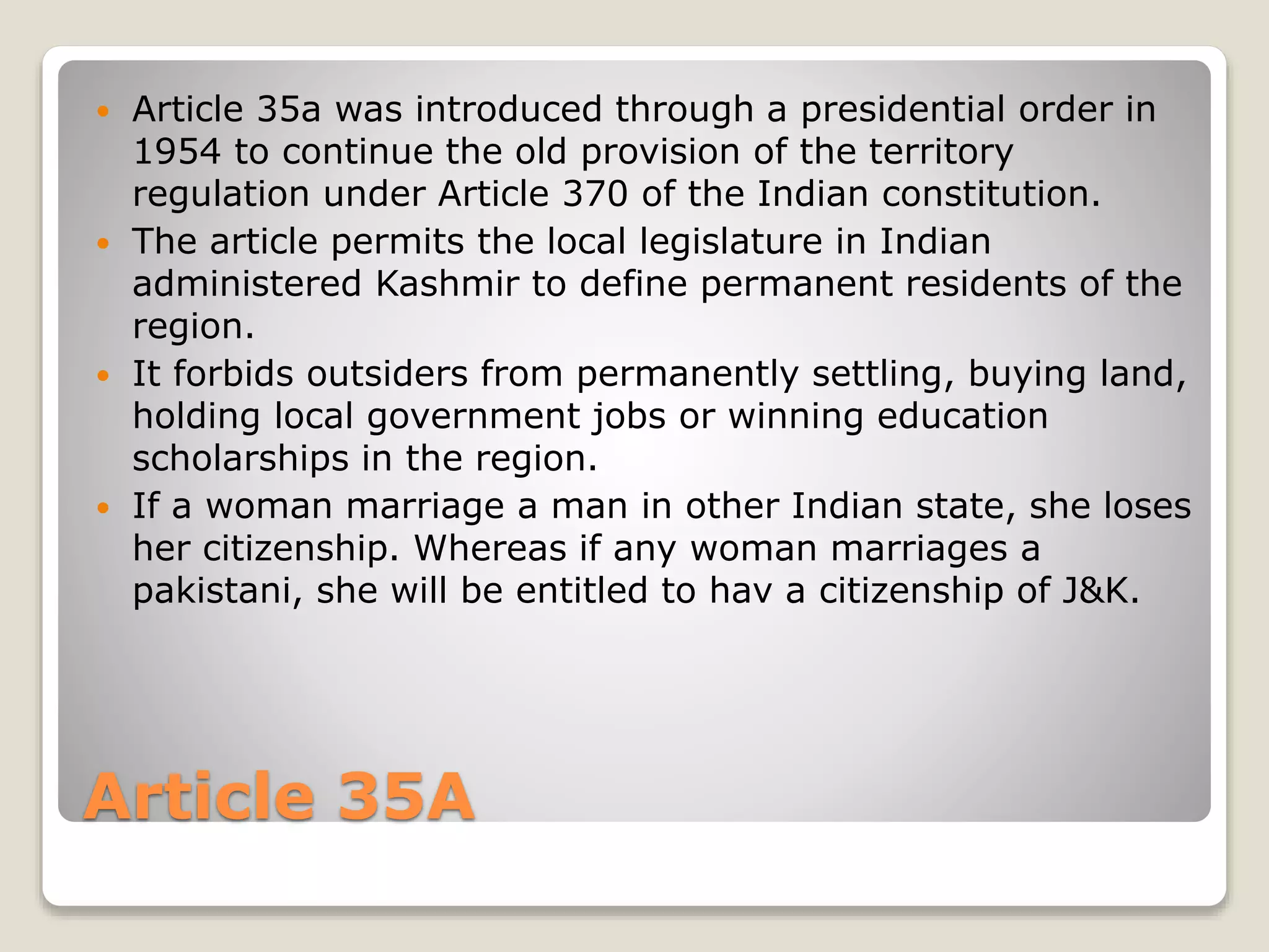 Article 370 and Article 35A , Everything and Detailed PPT. # ...
